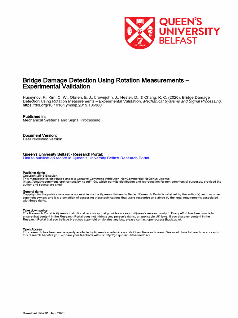 Bridge Damage Detection via Rotation Analysis | PDF | Bridge ...