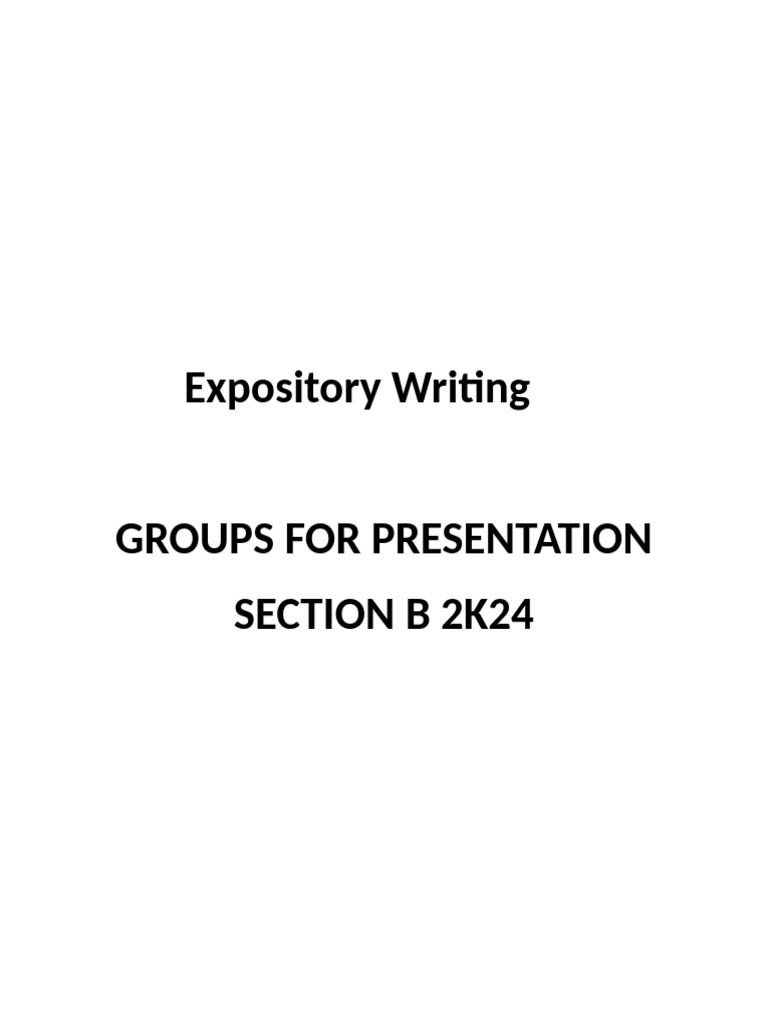 Expository Writing Group Assignments | PDF