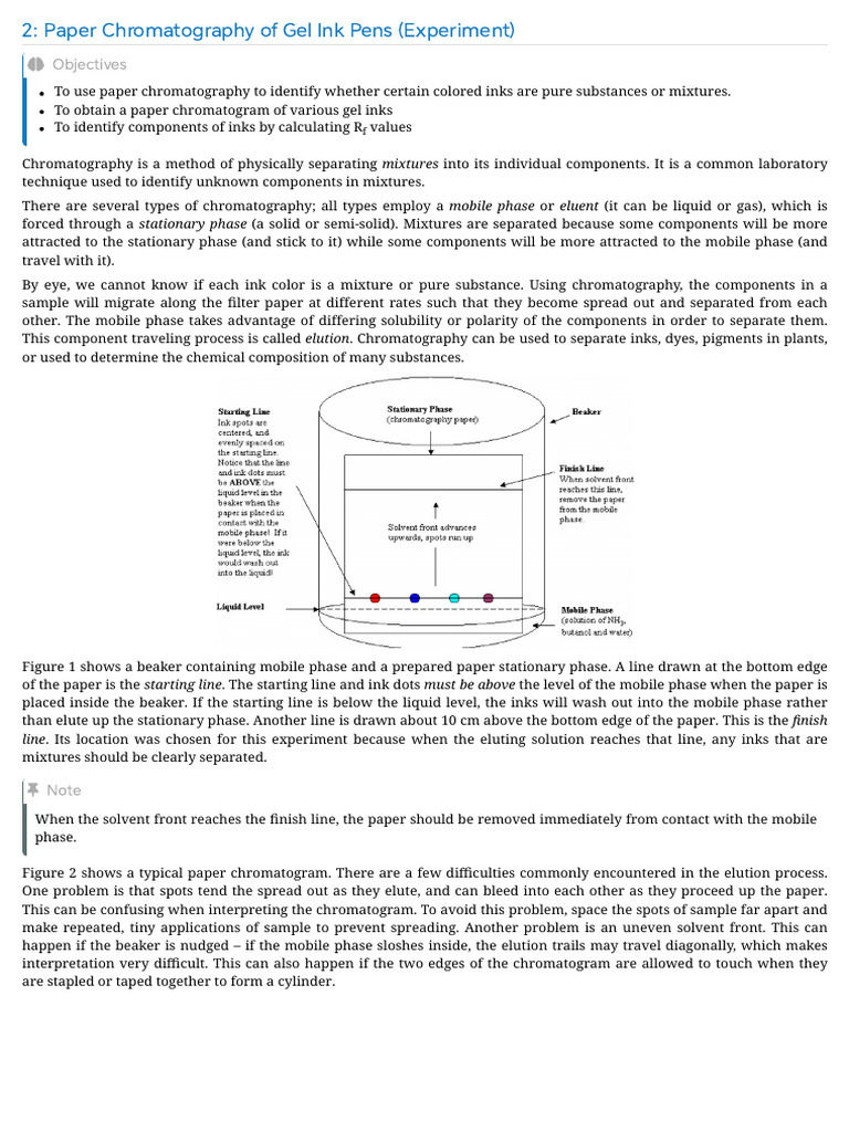 2_ Paper Chromatography of Gel Ink Pens (Experiment) - Chemistry | PDF ...