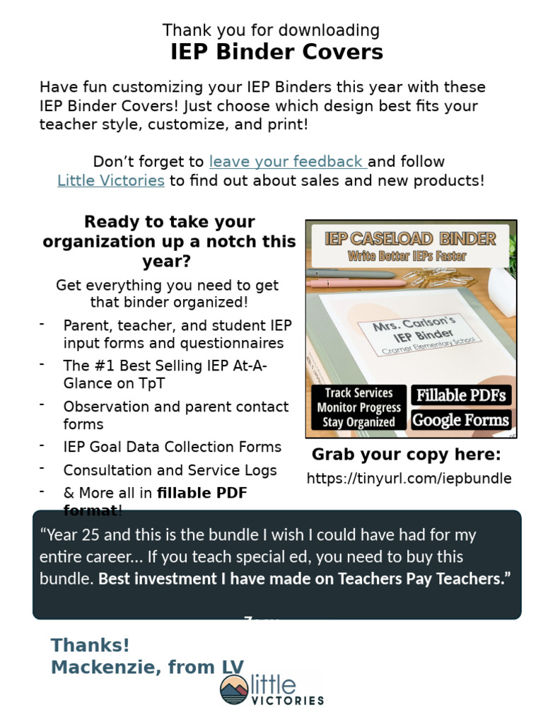 8FreeBinderCoverSpineEditableTemplatesforIEPStudentDataBinders-1 | PDF