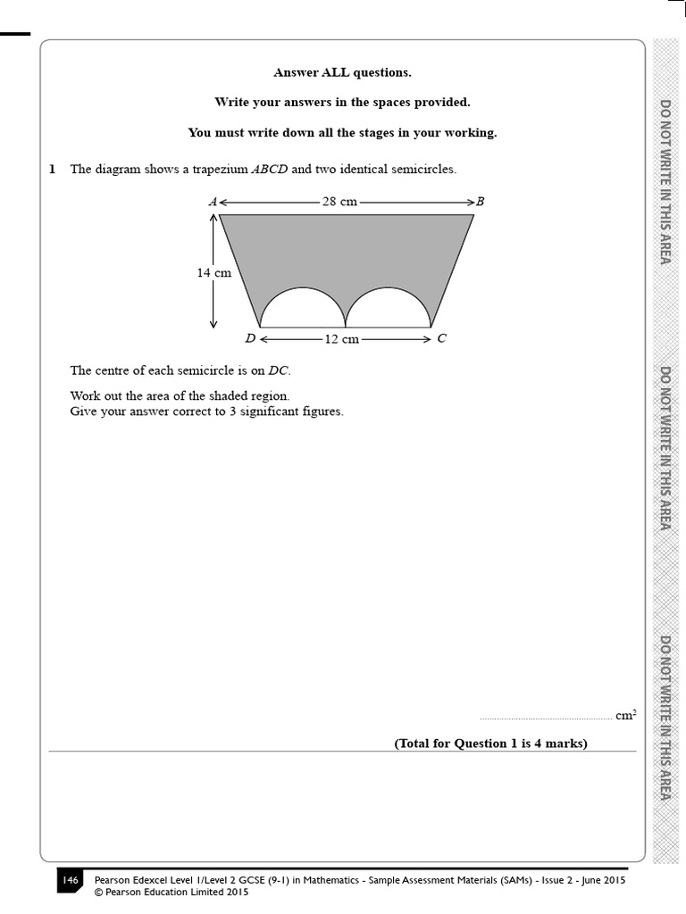 Edexcel GCSE Maths Sample Questions | PDF | Sequence