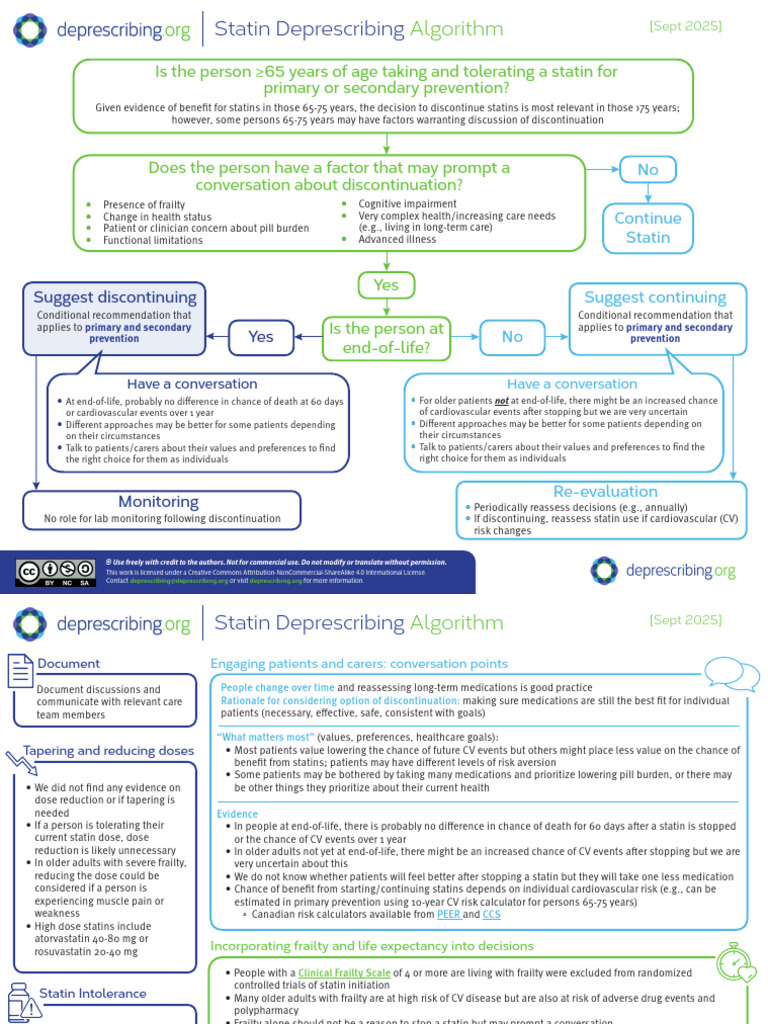Statin Deprescribing Guidelines for Seniors | PDF | Statin | End Of ...