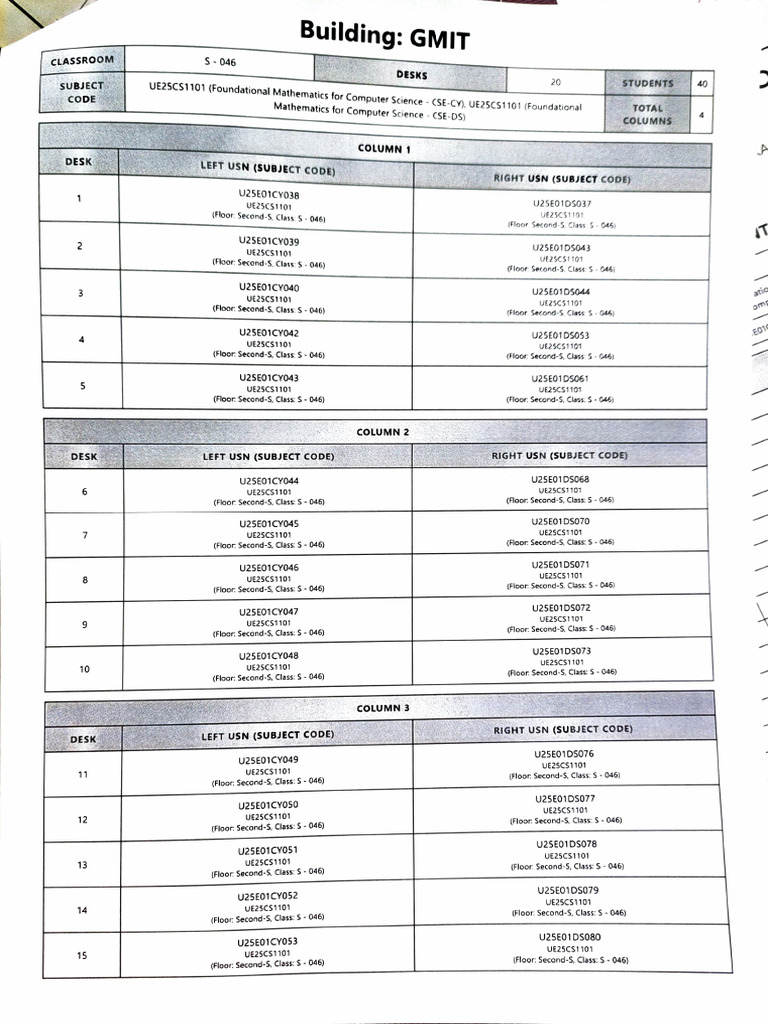 Seating Pattern 2 | PDF