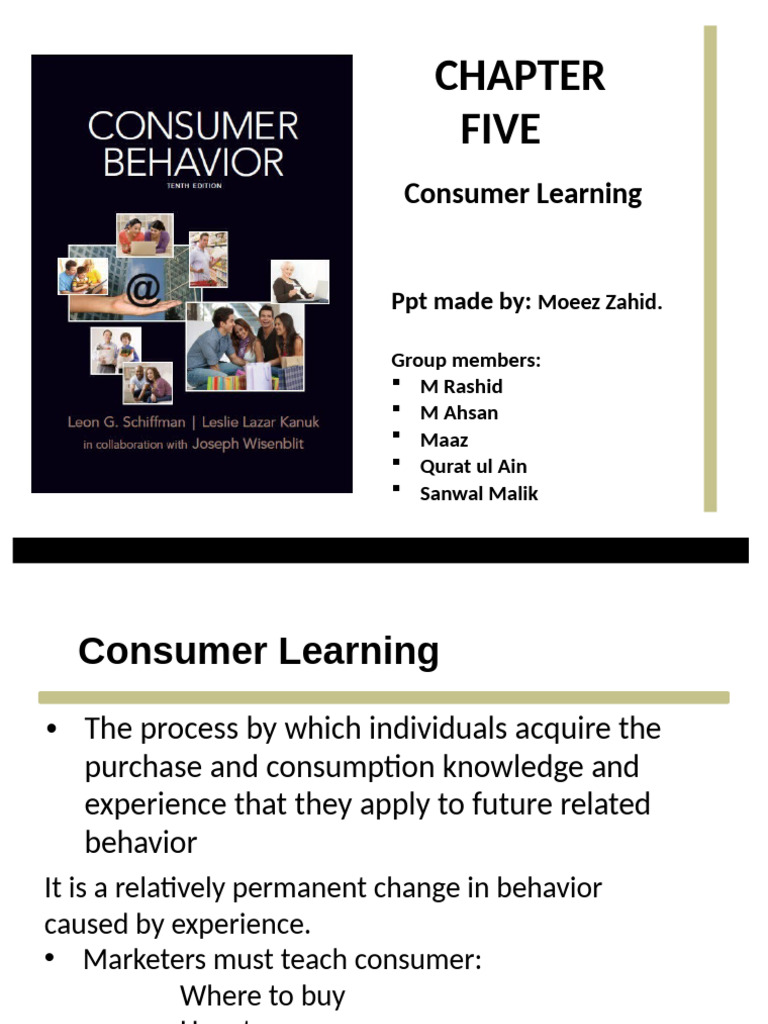 Consumer Learning Chptr 5 | PDF | Classical Conditioning | Learning