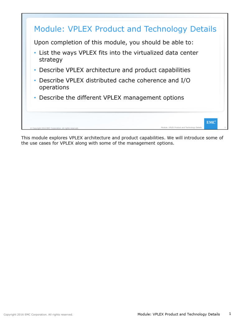 VPLEX Architecture and Data Protection | PDF | Cloud Computing ...