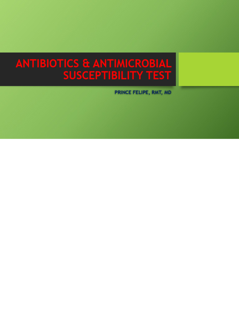 4. Antibiotics & Antimicrobial Susceptibility Test | PDF | Bacteria ...