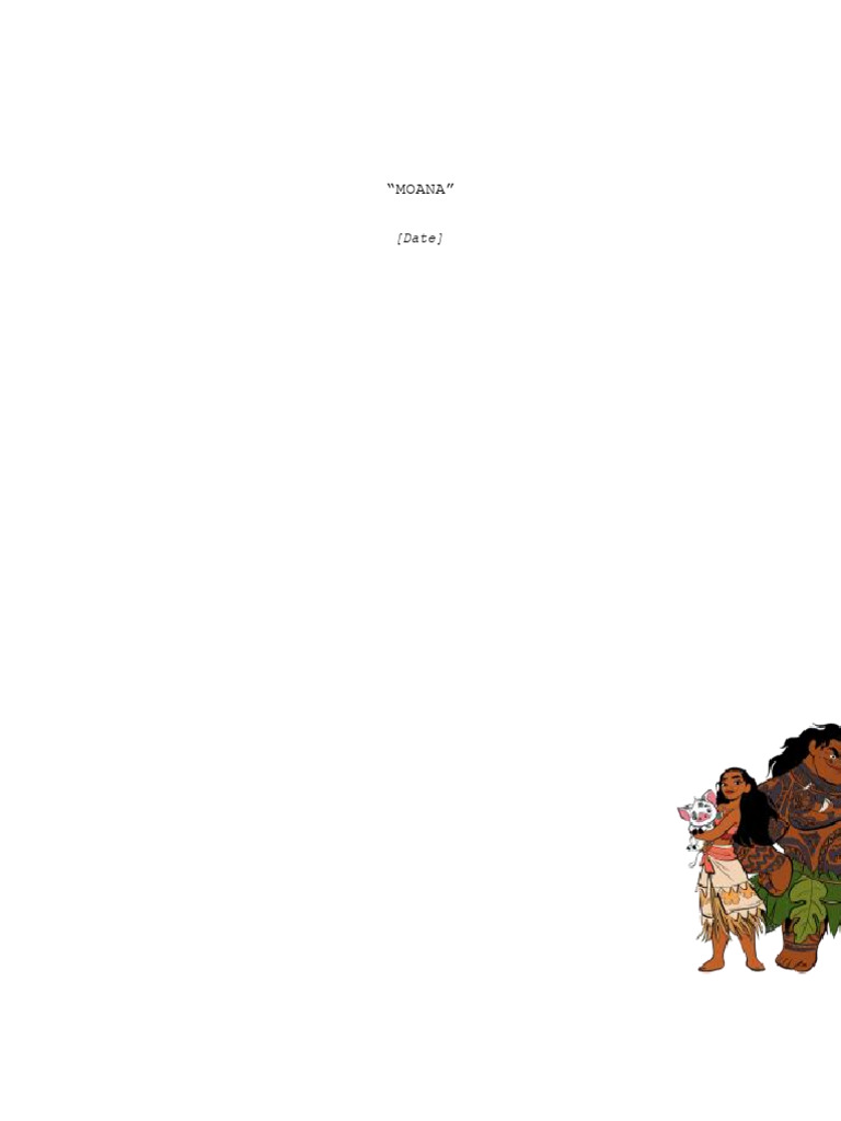 Moana Script | PDF | Moana (2016 Film)