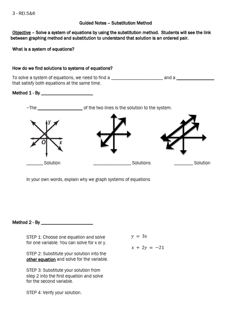 3 Guided Notes Substitution Method 2014 | PDF | Equations | Mathematics