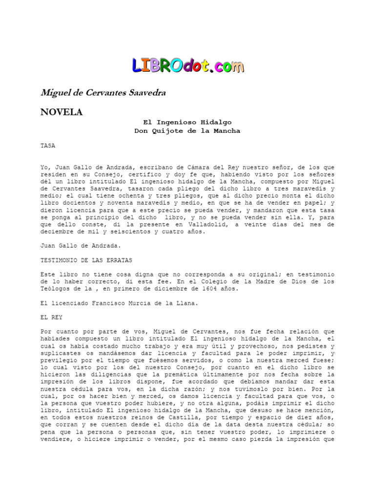Don Quijote de La Mancha - Versión Corta | PDF