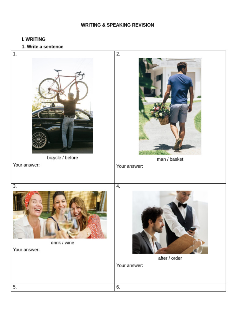 Writing and Speaking Revision Exercises | PDF