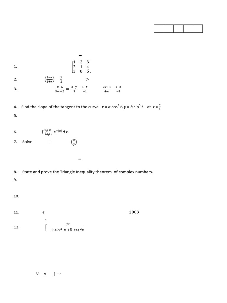 XII - MATHS (26.12.2025) | PDF | Elementary Geometry | Mathematical Concepts