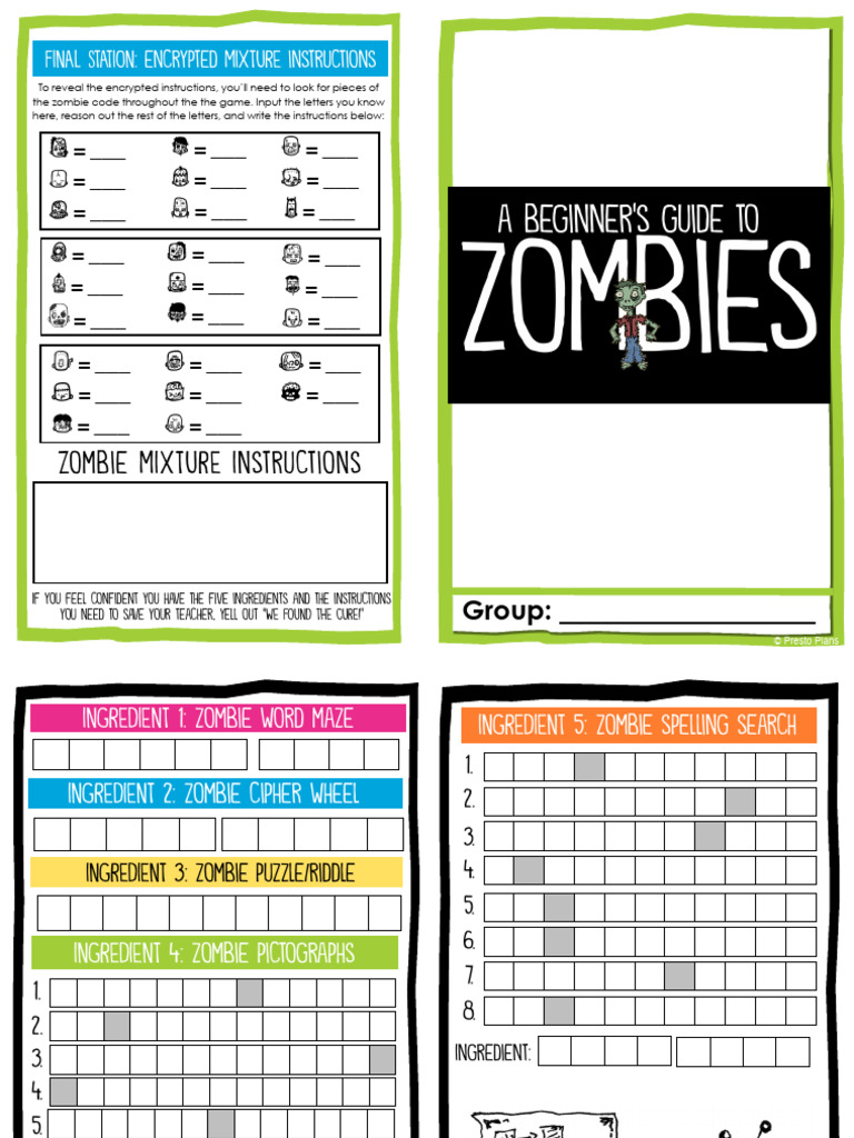 Zombie Mixture Instructions Guide | PDF