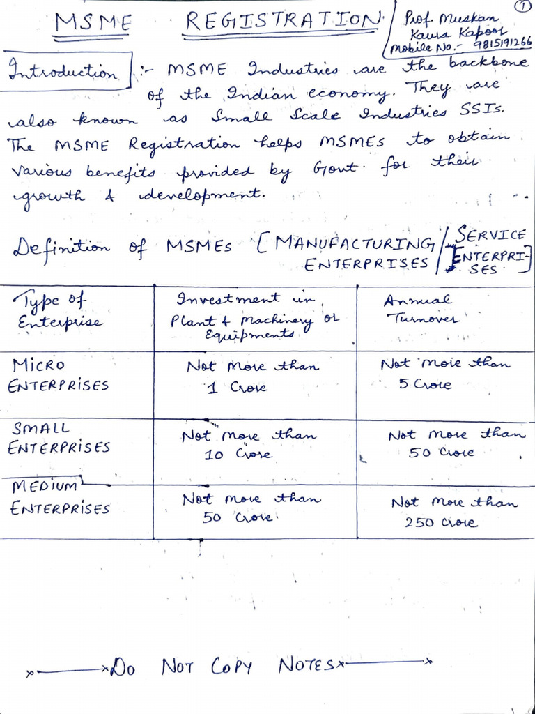 MSME Registration Process Guide | PDF