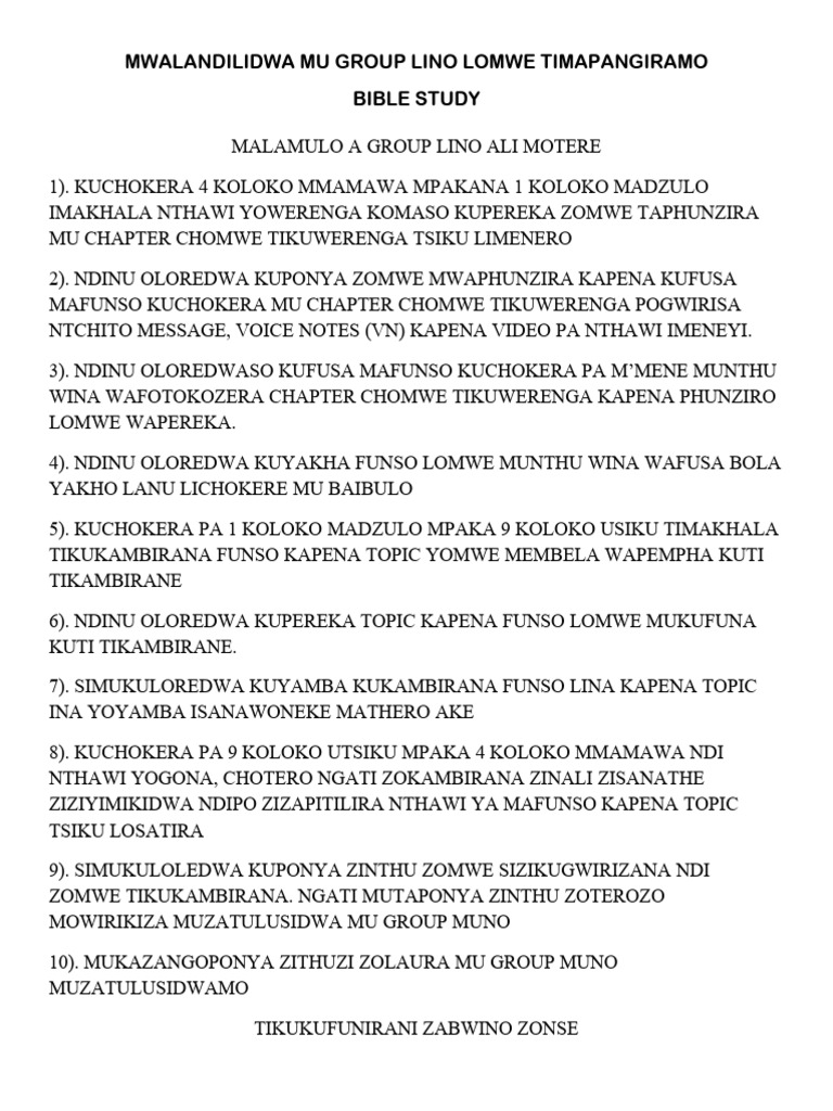 Bible Study Group Rules | PDF