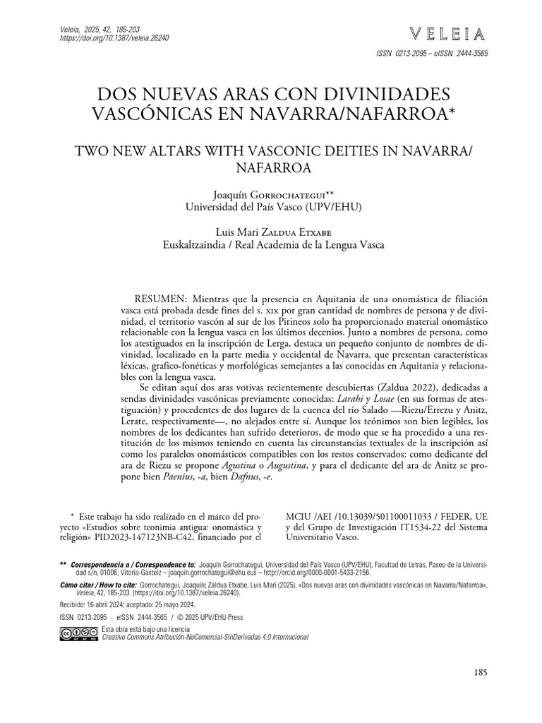 Def 26240 Gorrochategui Veleia42 | PDF