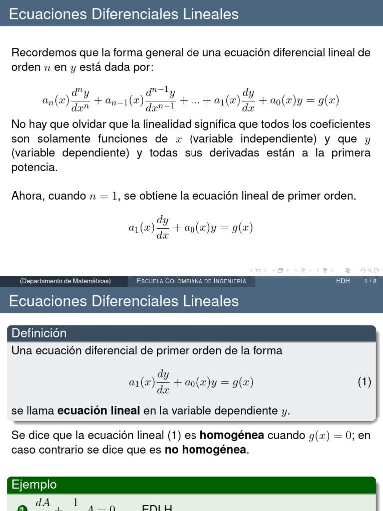 Clase6_Ecuaciones_Lineales | PDF | Ecuaciones | Ecuaciones diferenciales