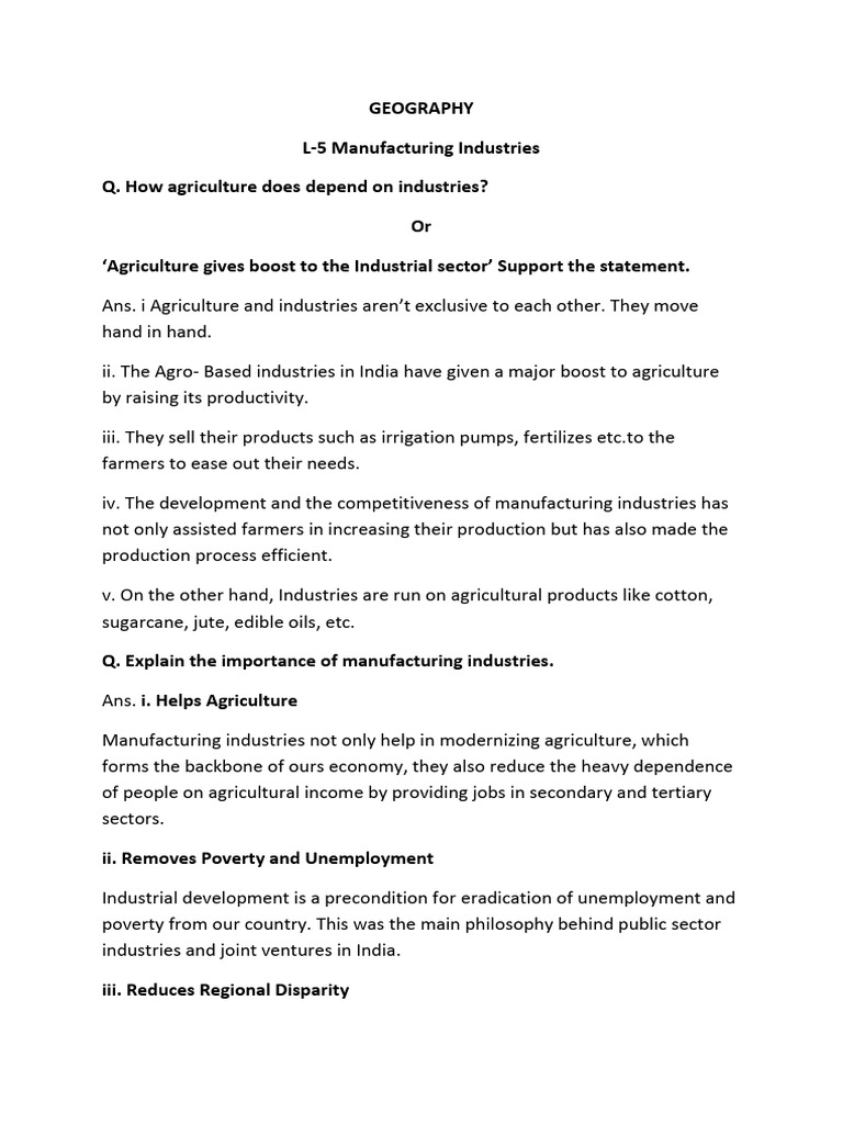 Agriculture's Impact on Manufacturing Industries | PDF | Pollution | Waste