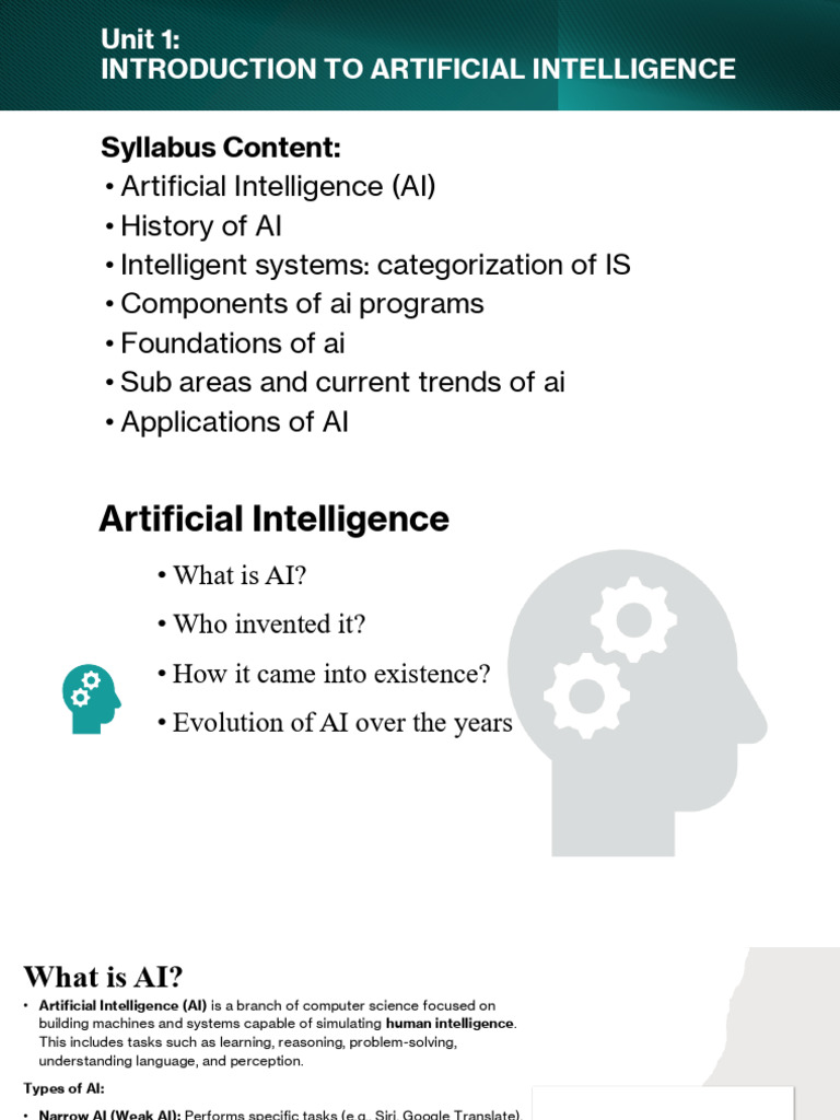 AI_Unit 1 | PDF | Artificial Intelligence | Intelligence (AI) & Semantics
