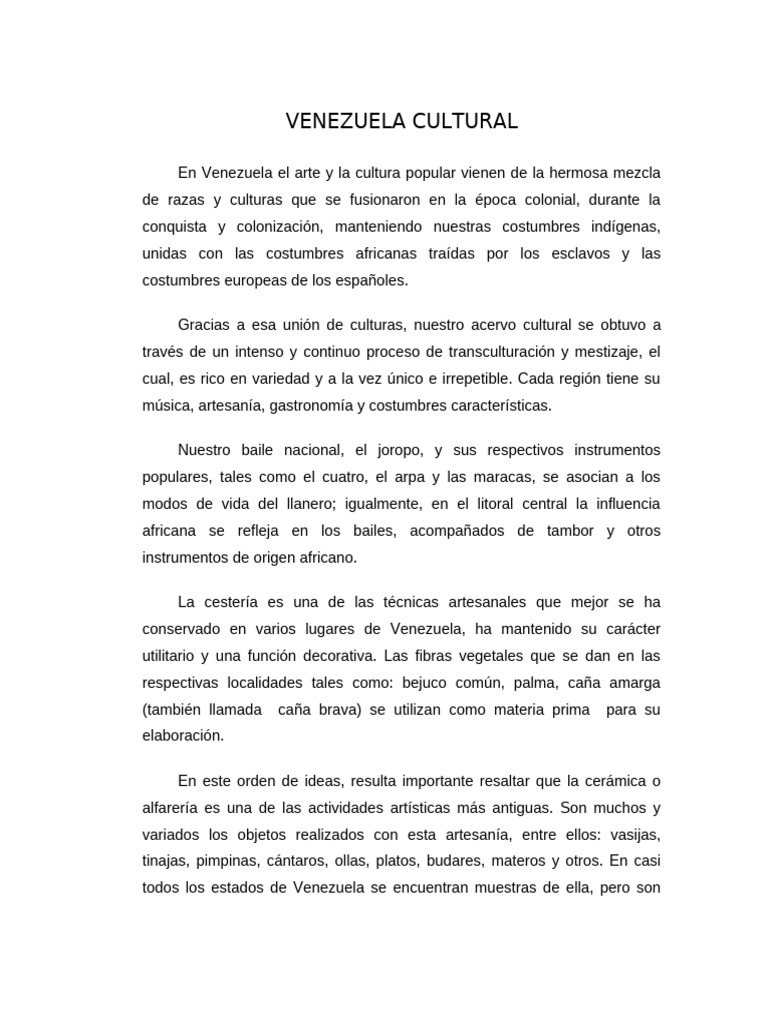 Venezuela Cultural | PDF