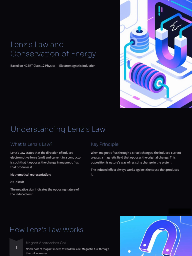 Lenz's Law and Energy Conservation Explained | PDF | Electromagnetic ...
