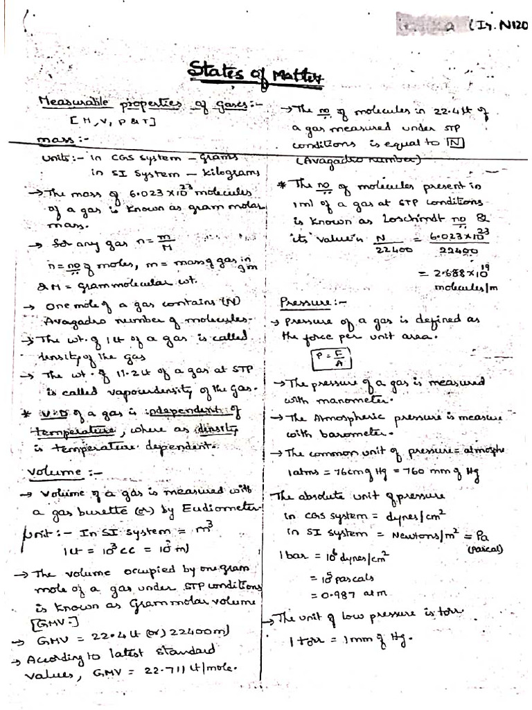 States of Matter Notes | PDF
