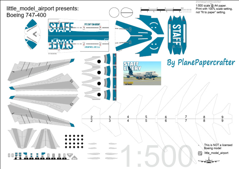 Boeing 747-400 Paper Model Plans | PDF | Boeing | Airliner