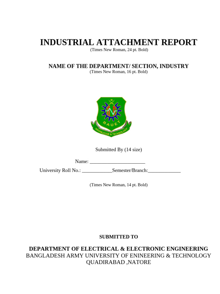 Industrial Attachment Report Guide | PDF | Methodology | Data