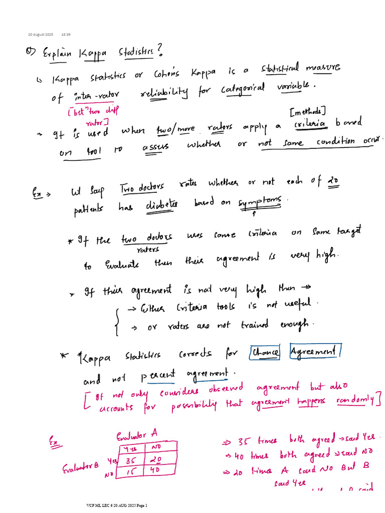 Vcp Ml Lec 6 20 Aug 2025 | PDF