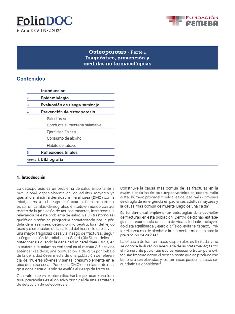 2024 FoliaDOC XXVII nº 2 Osteoporosis I Diagnóstio - prevención ...