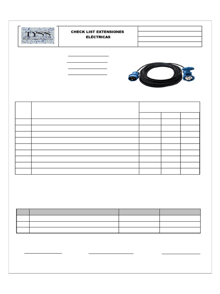 Sg.tyss-fo-031checklist Extensiones Electricas (2) | PDF