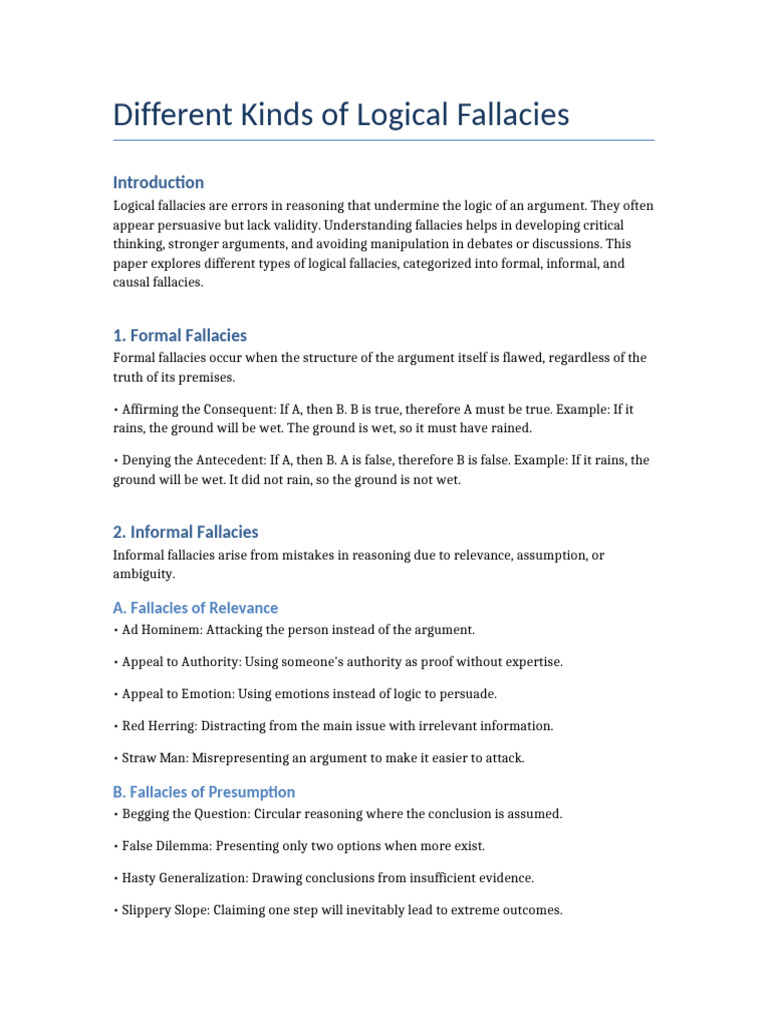 Logical Fallacies | PDF