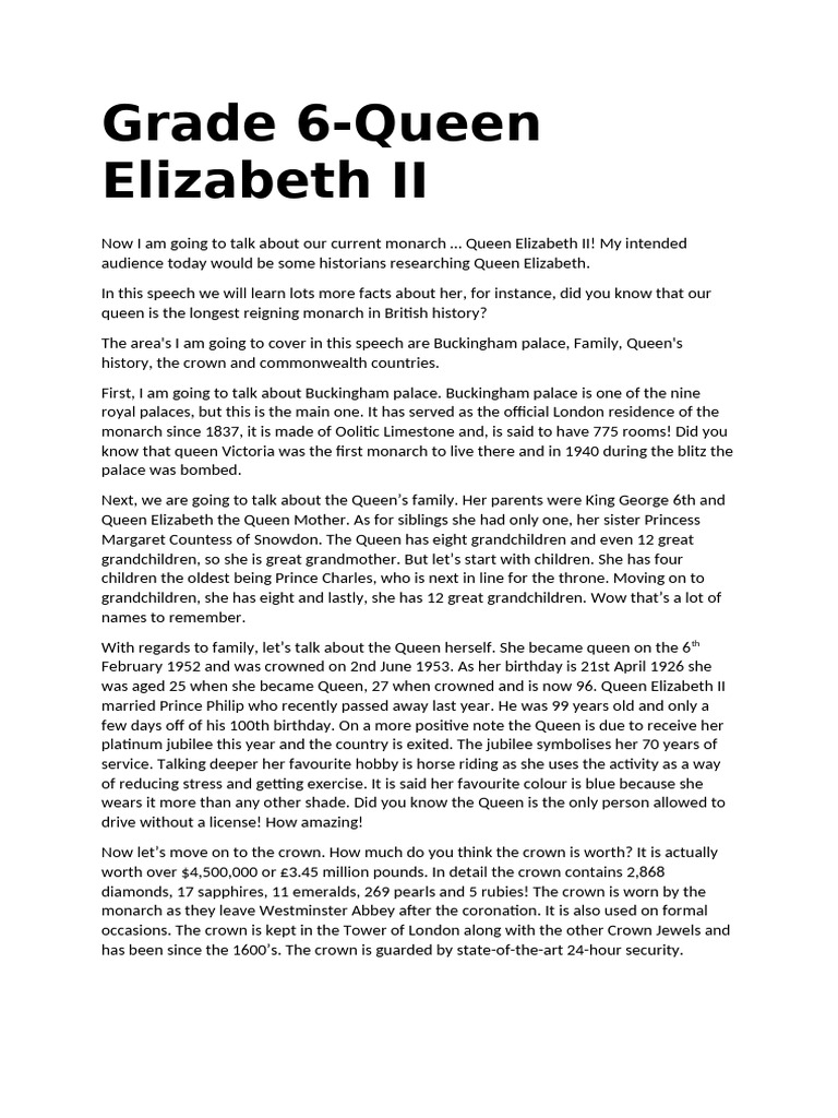 Facts About Queen Elizabeth II | PDF | Elizabeth Ii | Monarchy