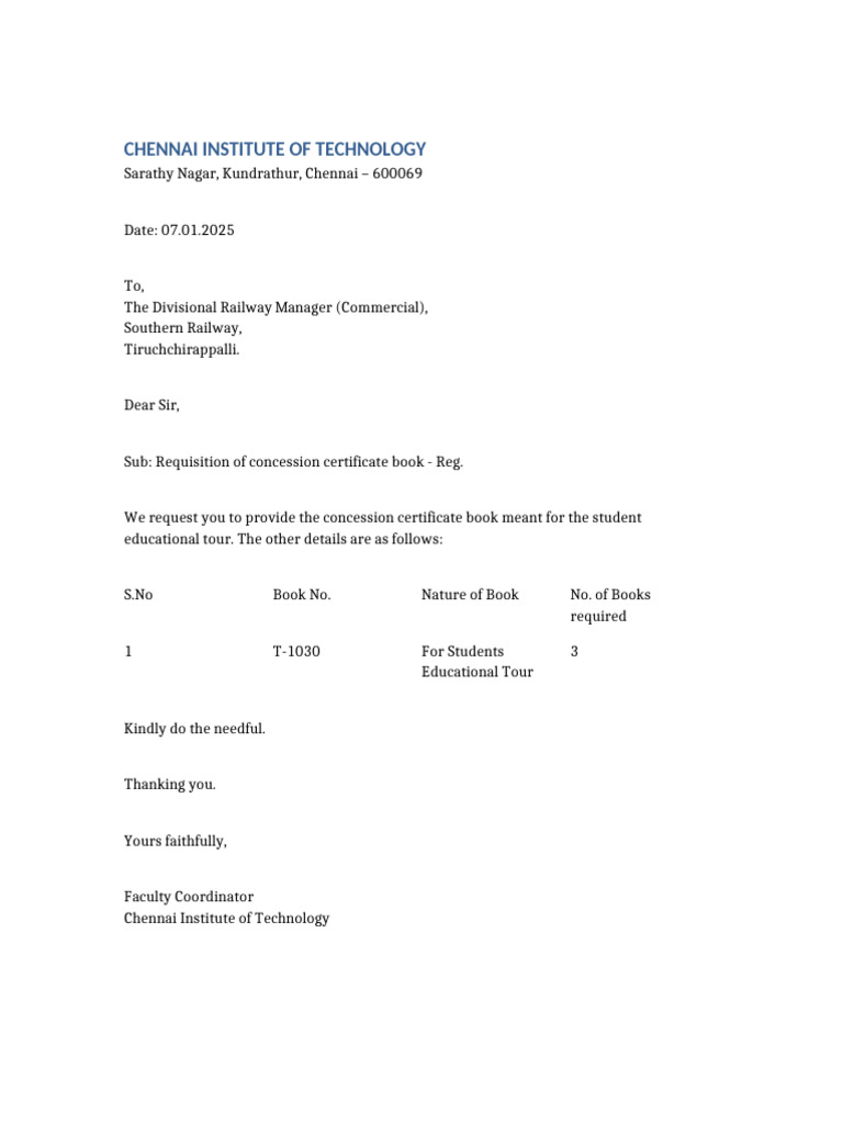 Request for Student Concession Books | PDF