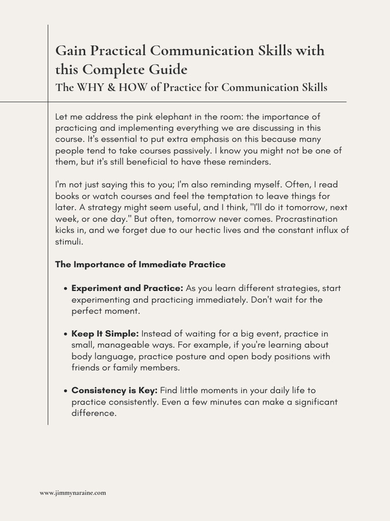 The WHY & HOW of Practice For Communication Skills | PDF | Psychology ...