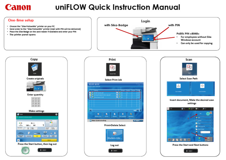 Quick Instruction Manual Badge and PIN | PDF