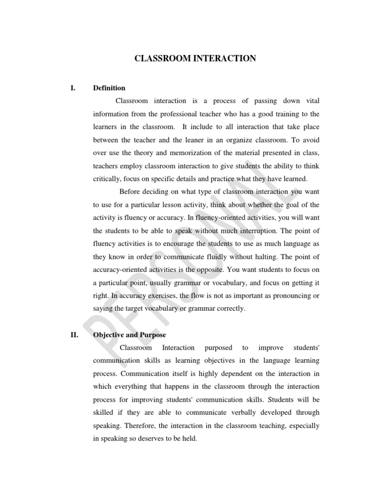 Classroom Interaction | PDF | Teachers | Classroom