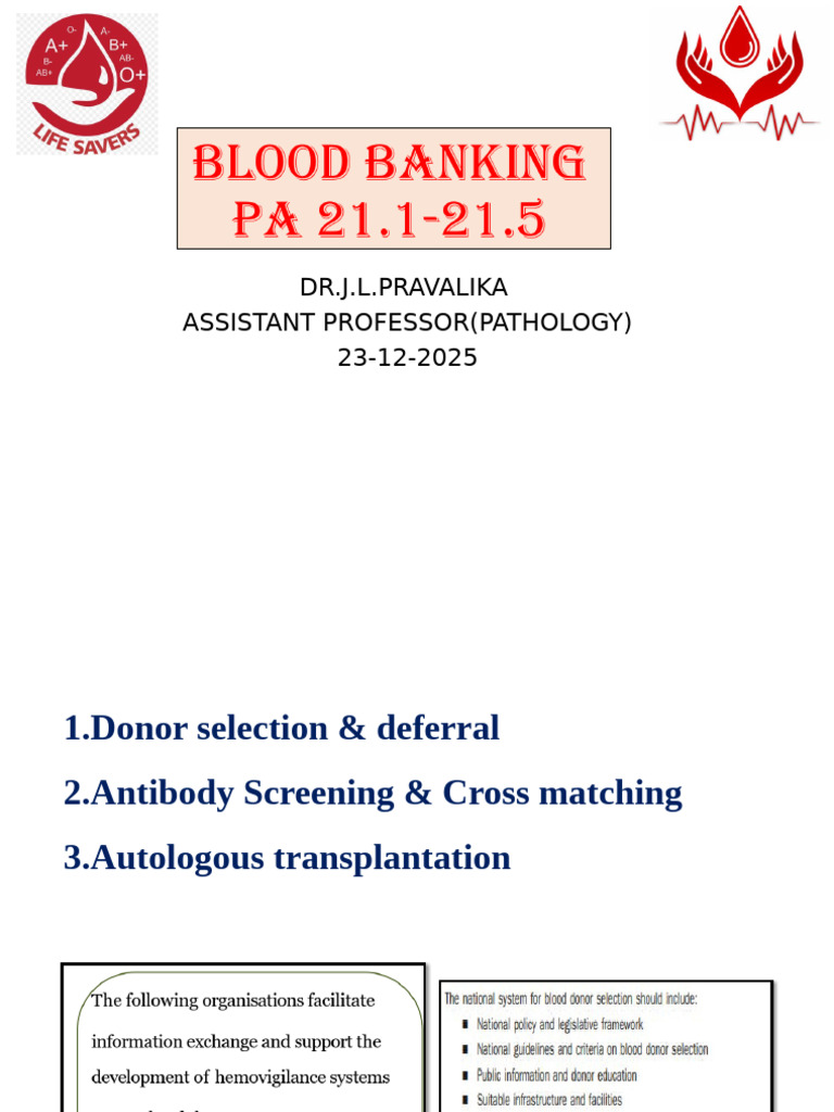 Blood Donor Selection and Transfusion Guide | PDF | Blood Donation ...