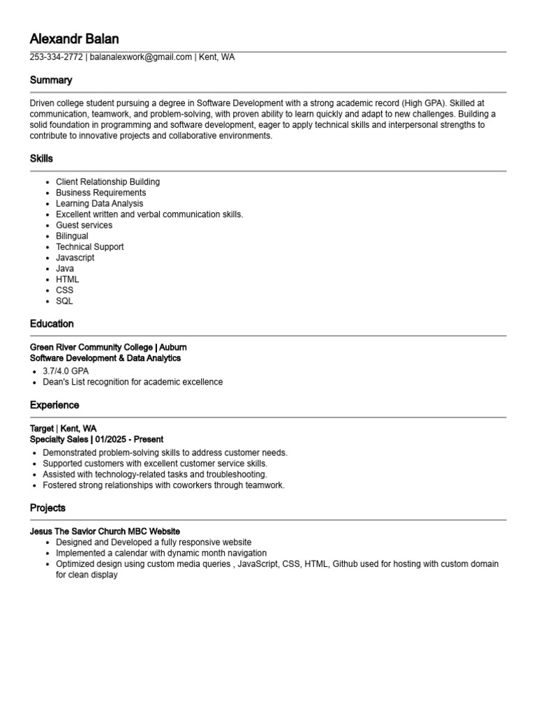 Alex Balan Resume2 (2) (1) | PDF