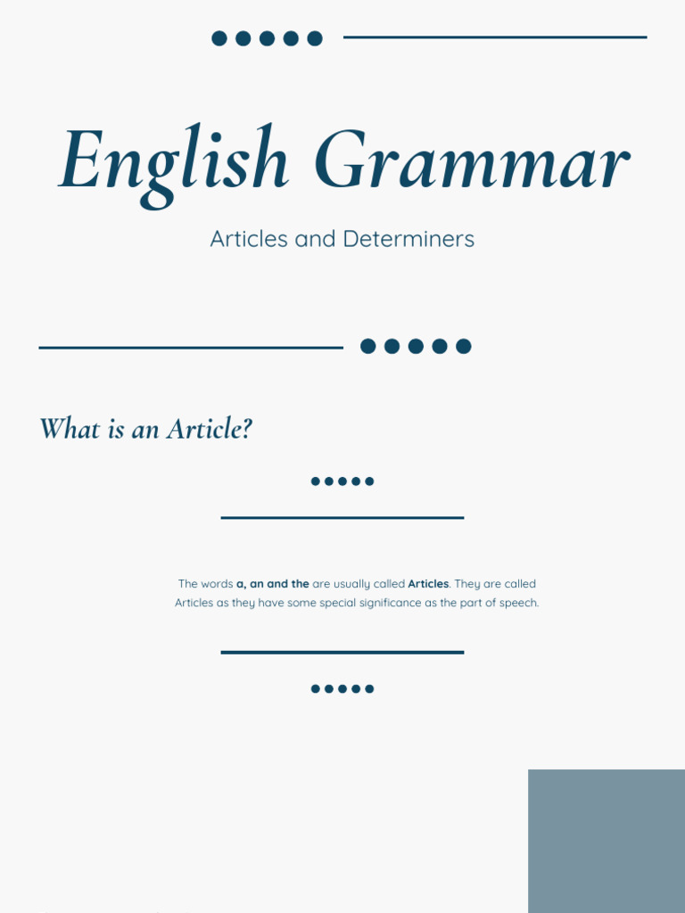 Understanding Articles in English Grammar | PDF