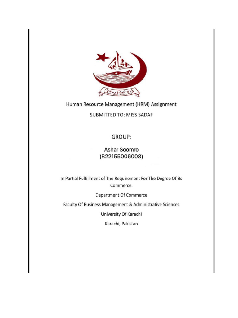 Human Resource Management Assignment (1) | PDF | Strategic Management ...