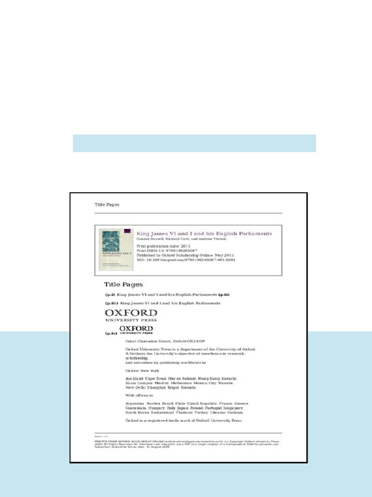 King James Vii And His English Parliaments Conrad Russell digital ...