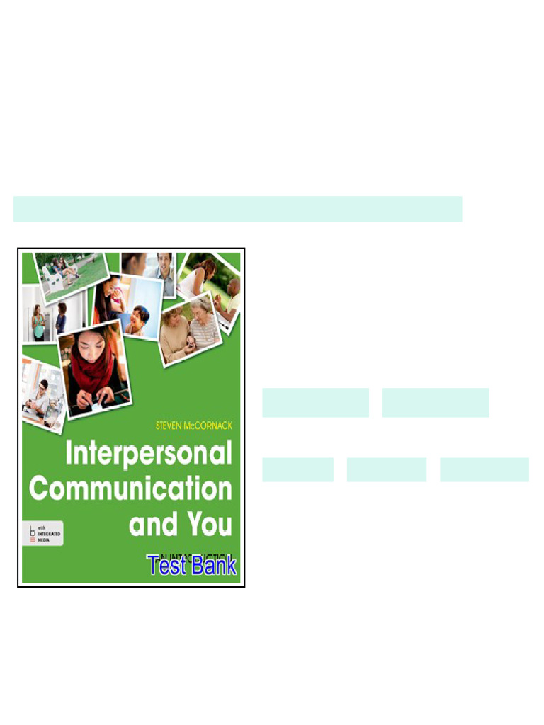 Interpersonal Communication and You An Introduction 1st Edition ...