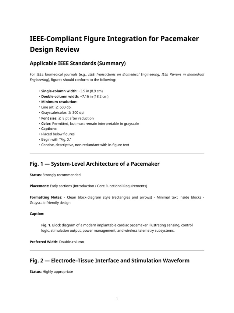 IEEE Figure Guidelines for Pacemaker Design | PDF
