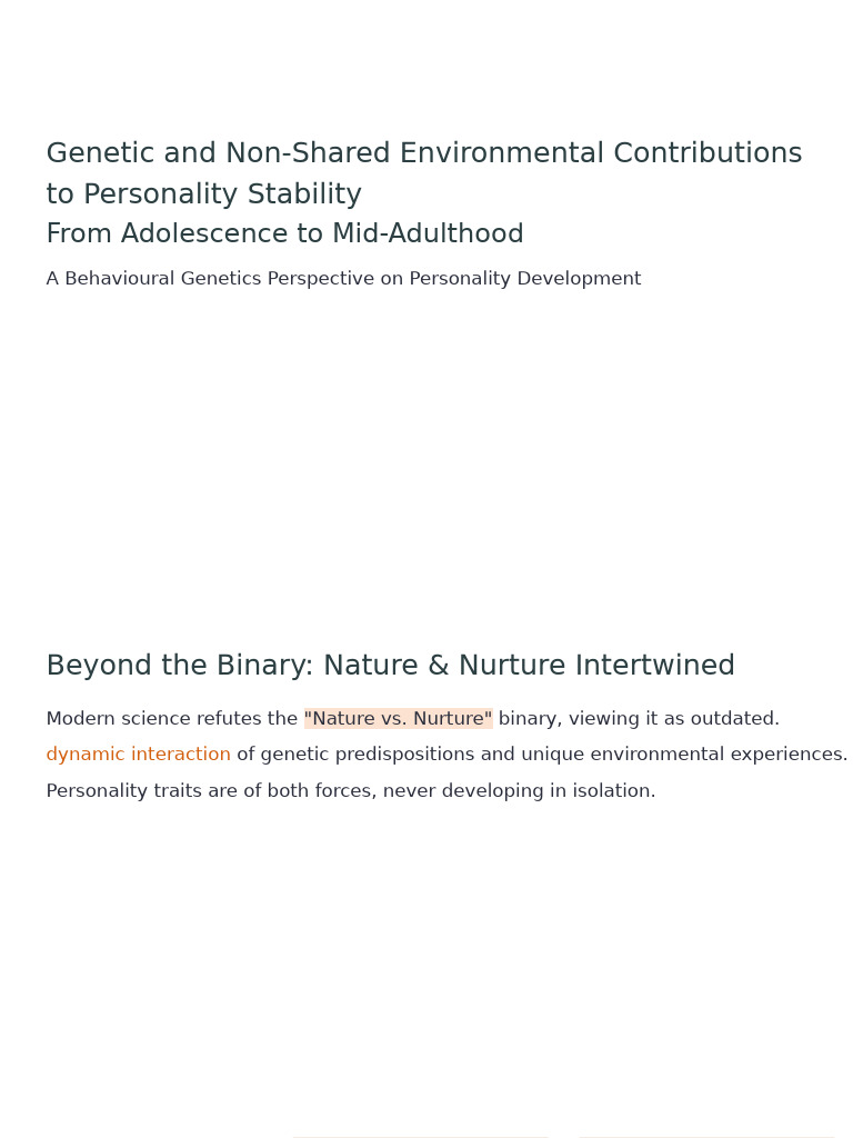 Genetic and Non Shared Environmental Contributions to Personality ...