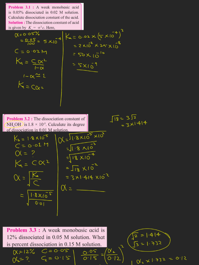 Ionic Equilibrium Questions | PDF