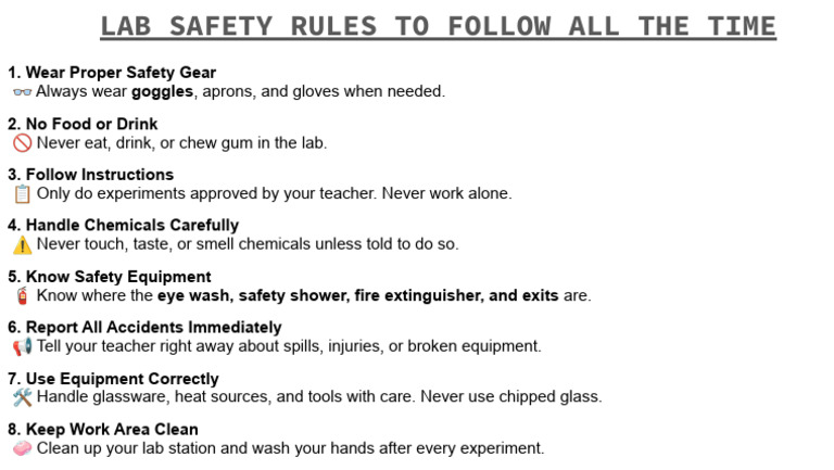 Essential Lab Safety Guidelines | PDF