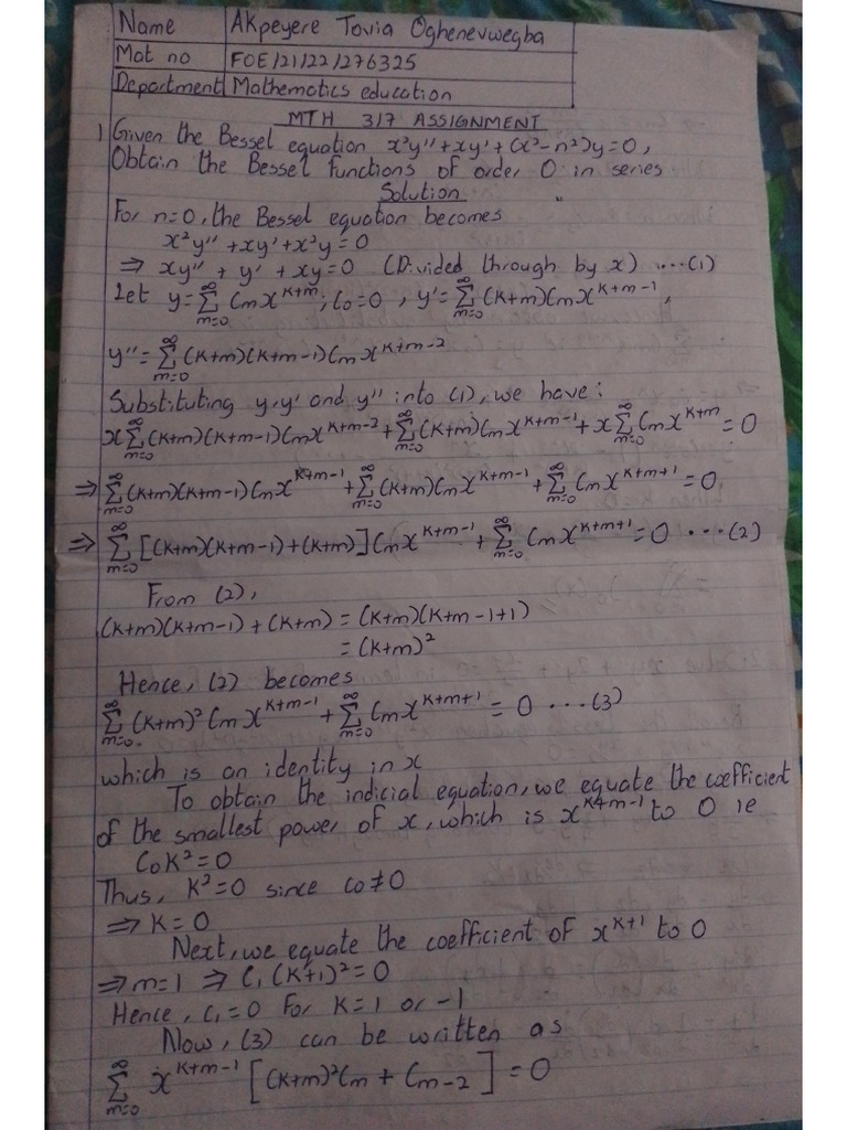 MTH 317 Assignment | PDF