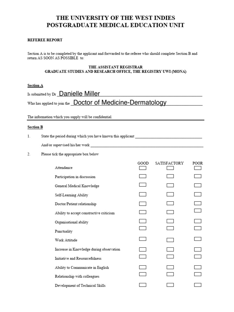 Medical Reference Form | PDF | Health Care