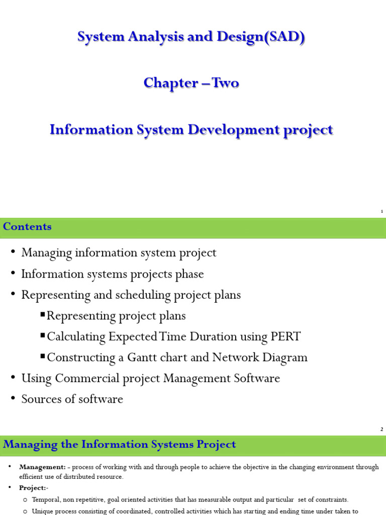 SAD Chapter 2 Final | PDF | Project Management