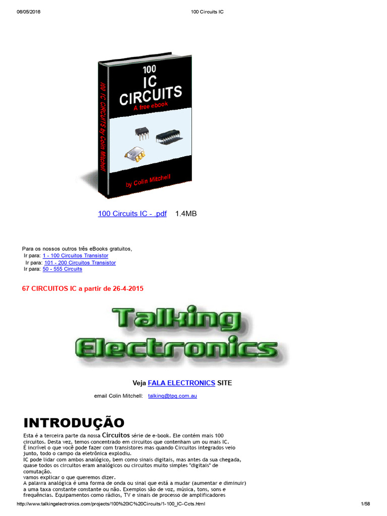 100 Circuitos IC para Eletrônica Prática | PDF | Indutor | Rede elétrica